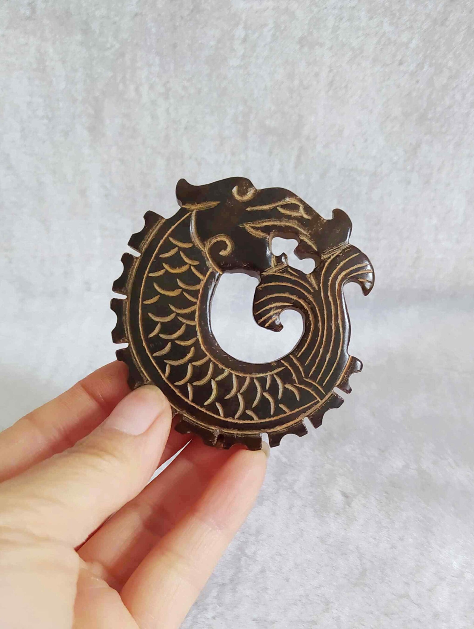 Antiques Chinese Jade Amulet Pendant Double-sided Engraving - Etsy