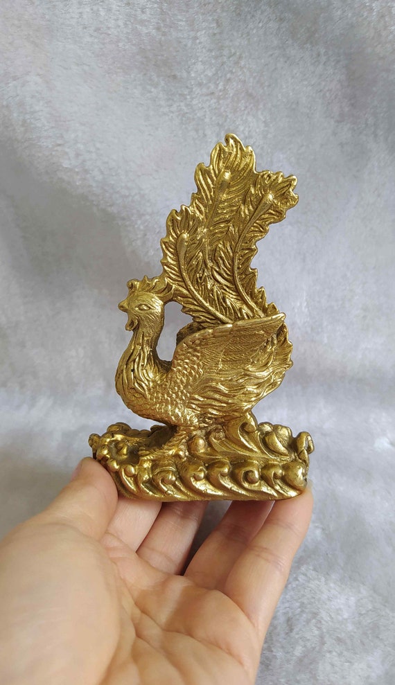 Solid Brass Hand Carved Phoenix Statue home decoration E2849 | Etsy