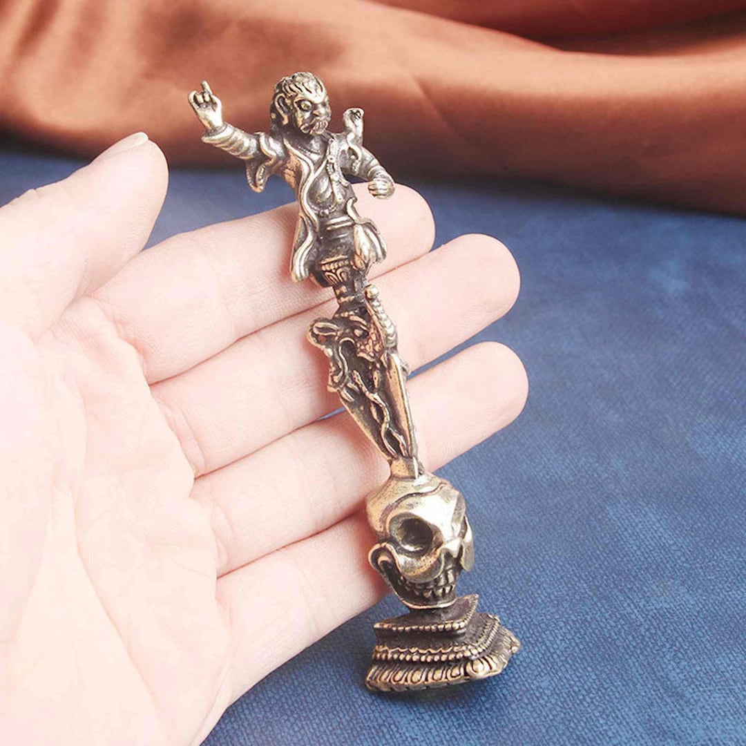Antique Tibetan Buddhism Copper Phurba Dagger Exorcism Magic Weapon ...