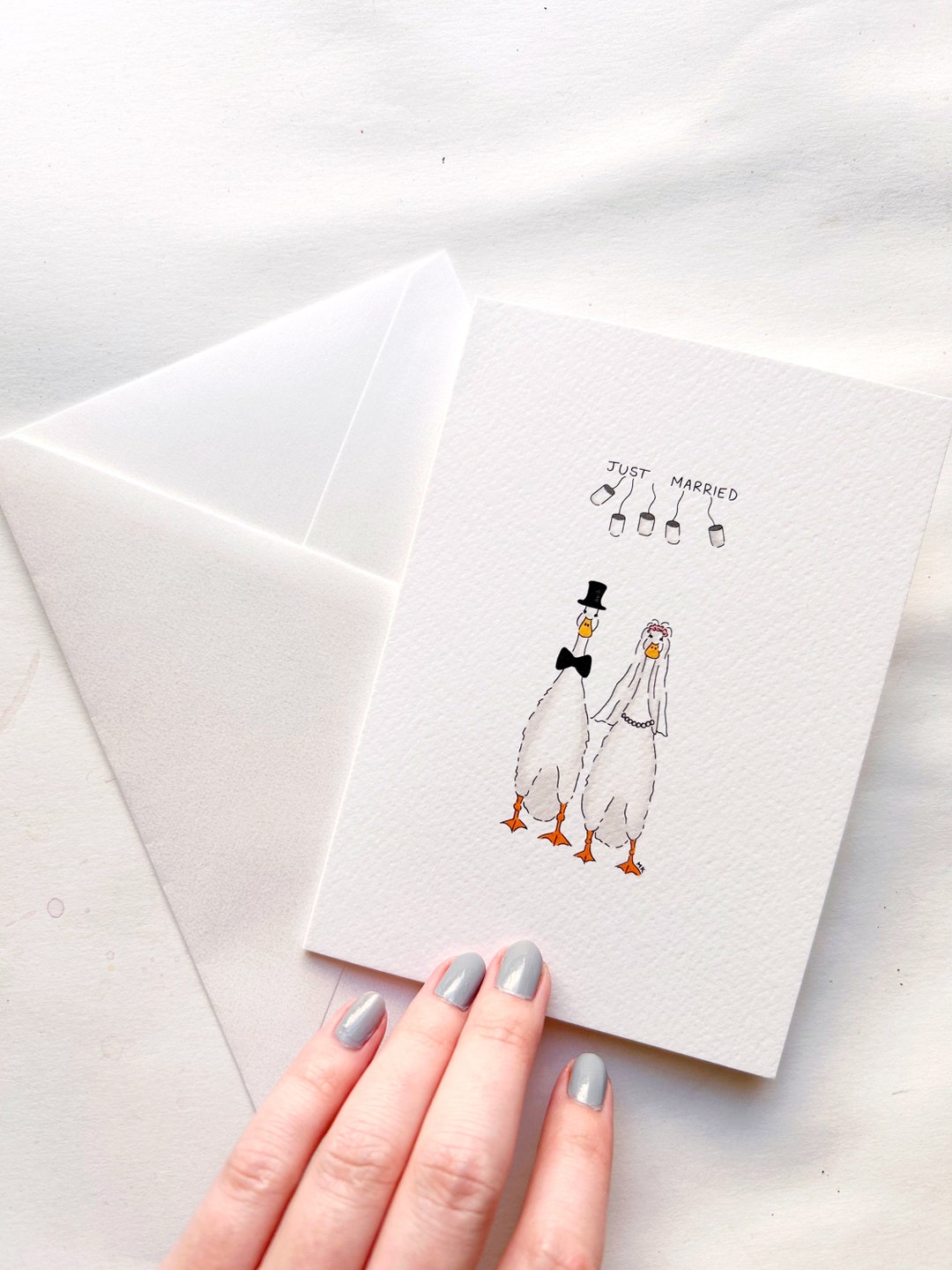 Just Married Ducks Greeting Card, Congratulations on Marriage Wedding ...