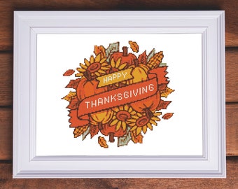 Give Thanks & Get Stitchin’ – 9 Patterns – Thanksgiving Cross Stitch ...
