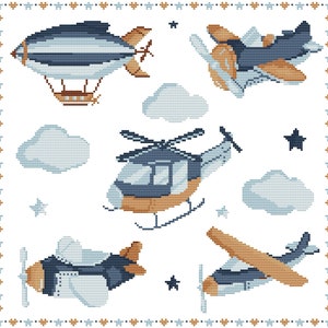 Cross Stitch Plane Pattern Airplane Sampler Cross Stitch - Etsy