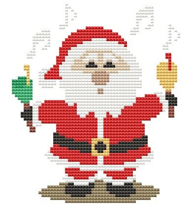 Christmas Set 7 Santa Claus Cross Stitch Pattern PDF Modern | Etsy