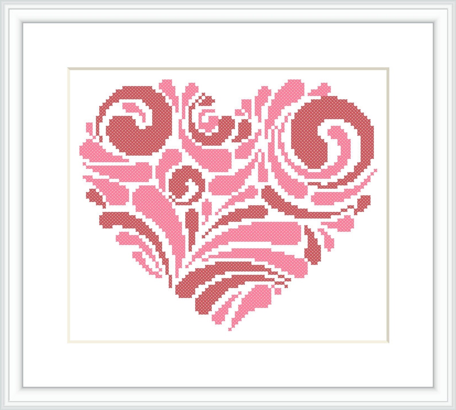 Cross Stitch Pattern Heart Cross PDF Pattern Modern Cross - Etsy