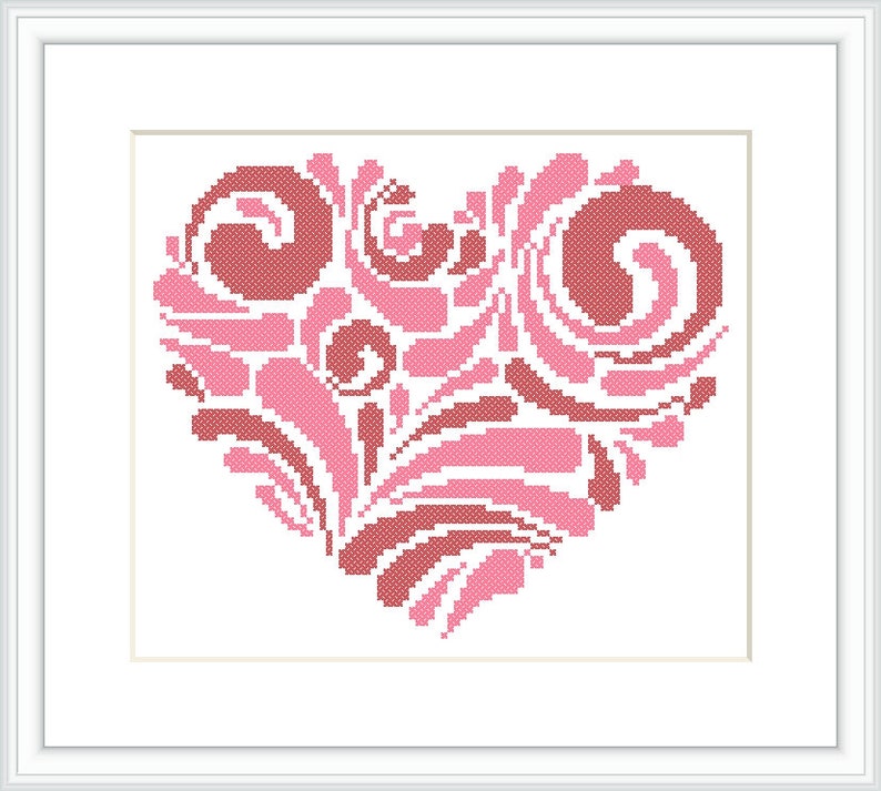 Cross Stitch Pattern Heart Cross PDF Pattern Modern Cross - Etsy