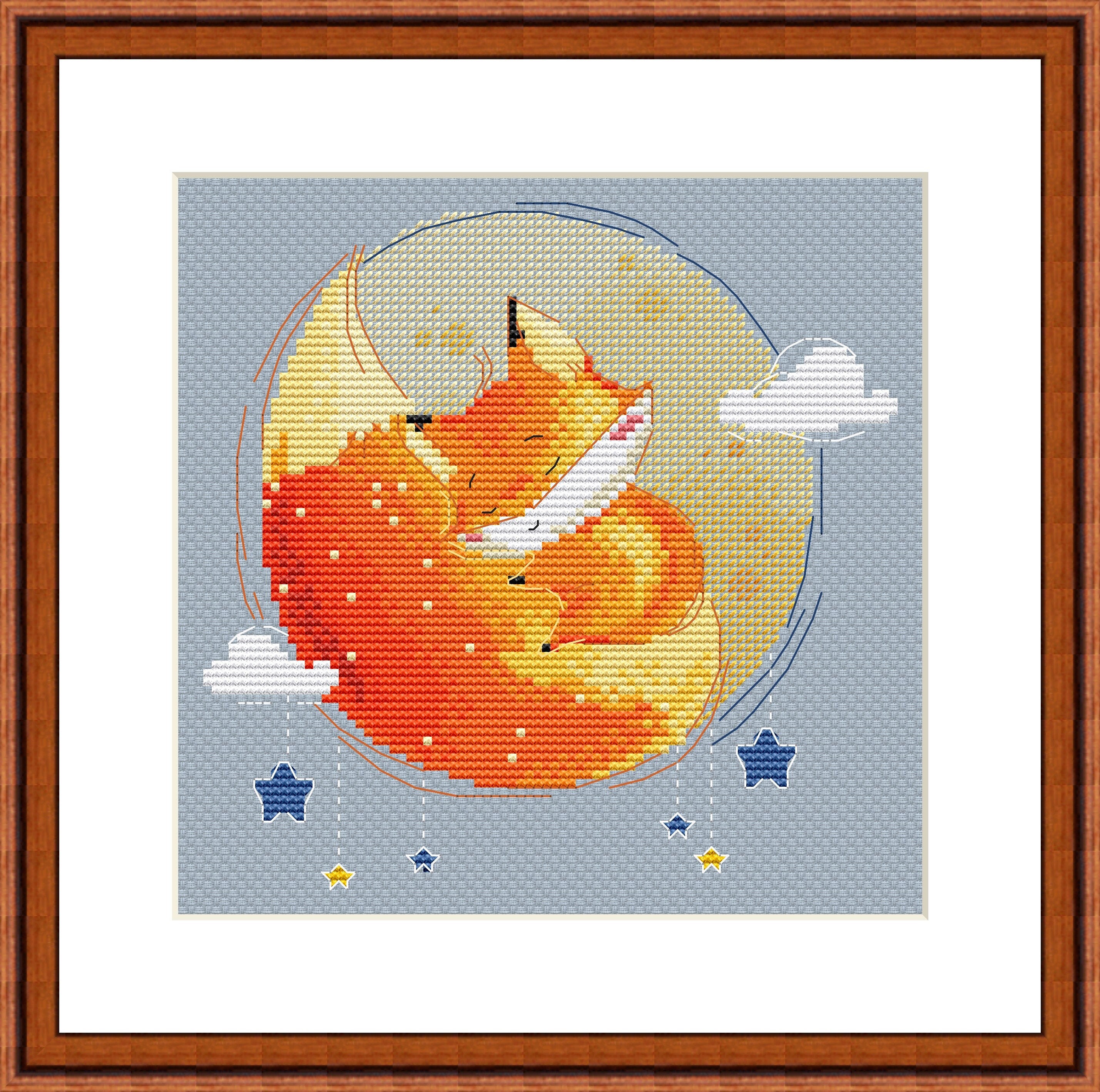 Sleeping Little Fox Cross Stitch Pattern Instant Download - Etsy