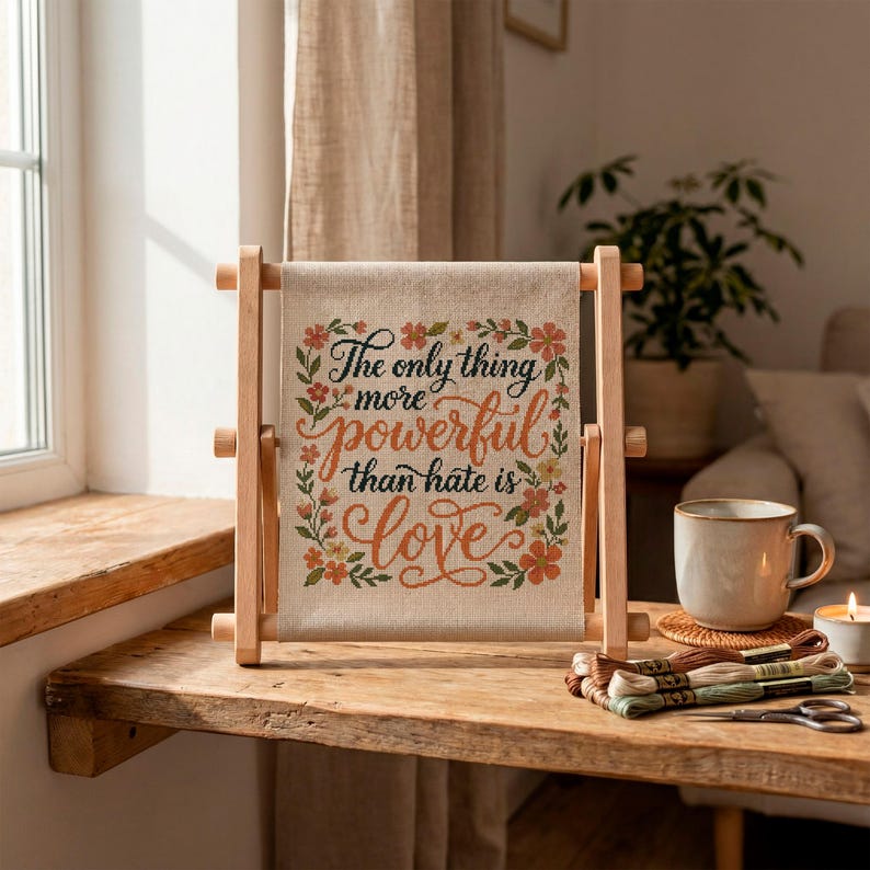 The Only Thing More Powerful Than Hate is Love Cross Stitch Pattern PDF ...