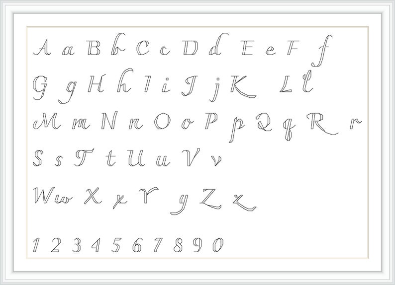 Set of 10 Cross Stitch Fonts and Numbers Pattern Backstitch - Etsy