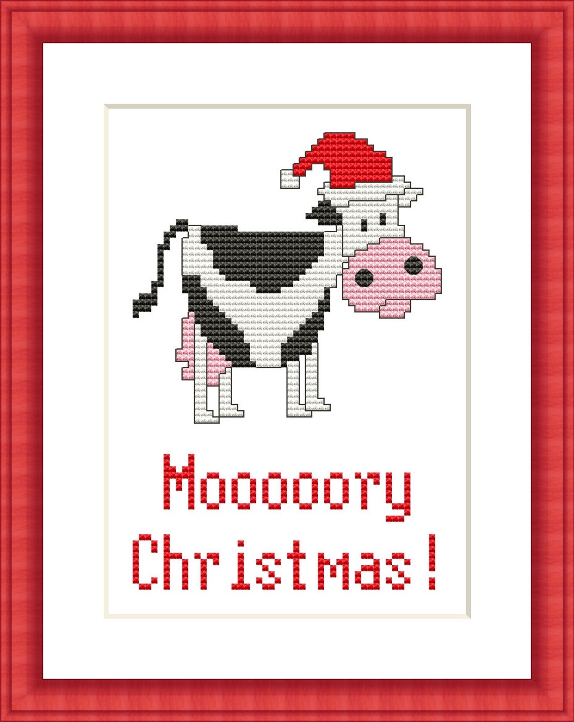 Christmas Cross Stitch Pattern PDF Modern Cross Stitch Cow | Etsy