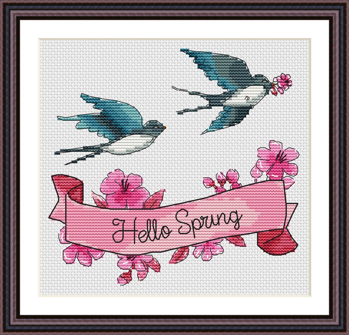 Cross Stitch Spring Pattern Modern Floral Embroidery Instant - Etsy