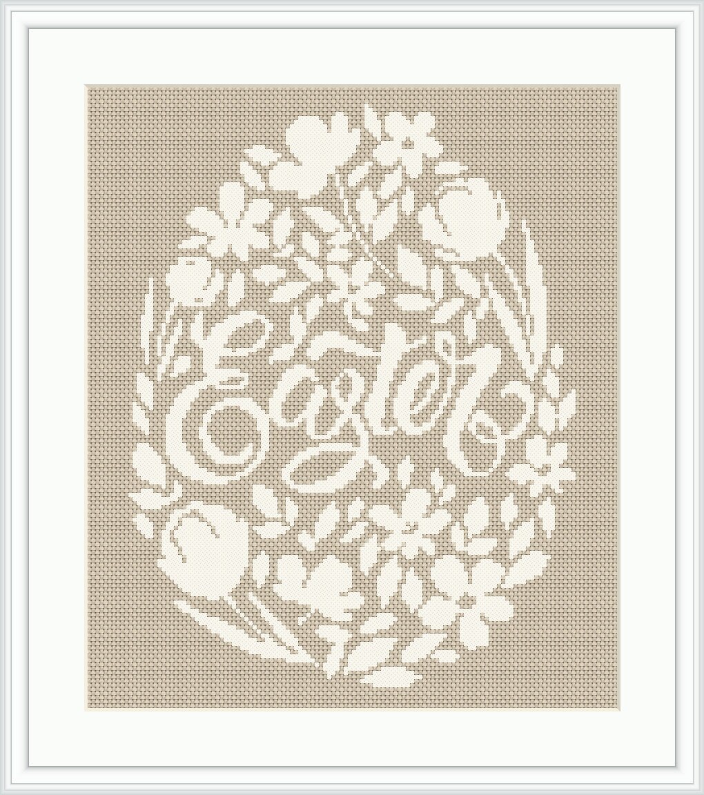 Easter Cross Stitch Pattern Floral Flower Cross Stitch PDF - Etsy