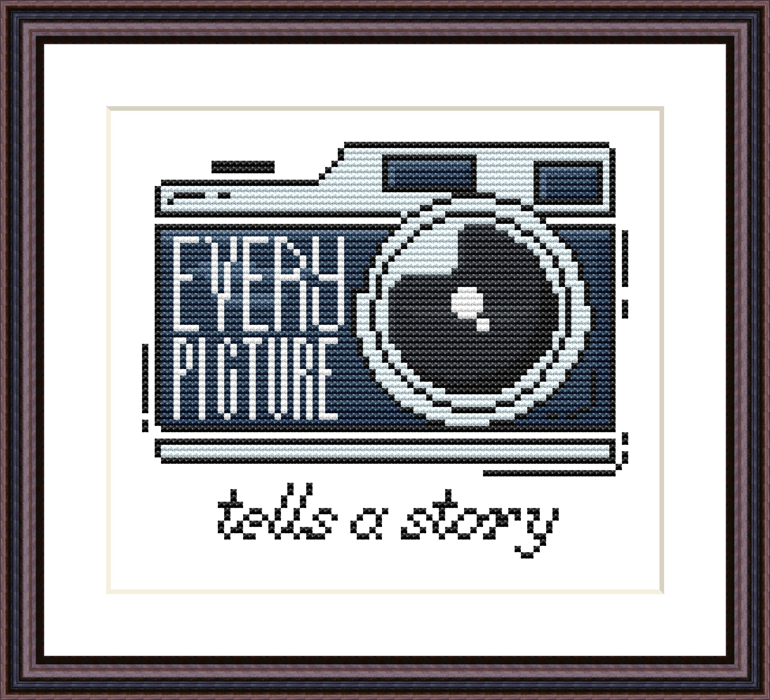 Cross Stitch Pattern Camera , Instant Download PDF, Every Picture Tells ...