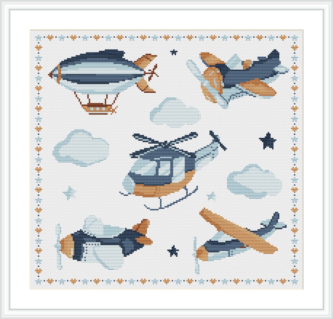 Cross Stitch Plane Pattern Airplane Sampler Cross Stitch - Etsy