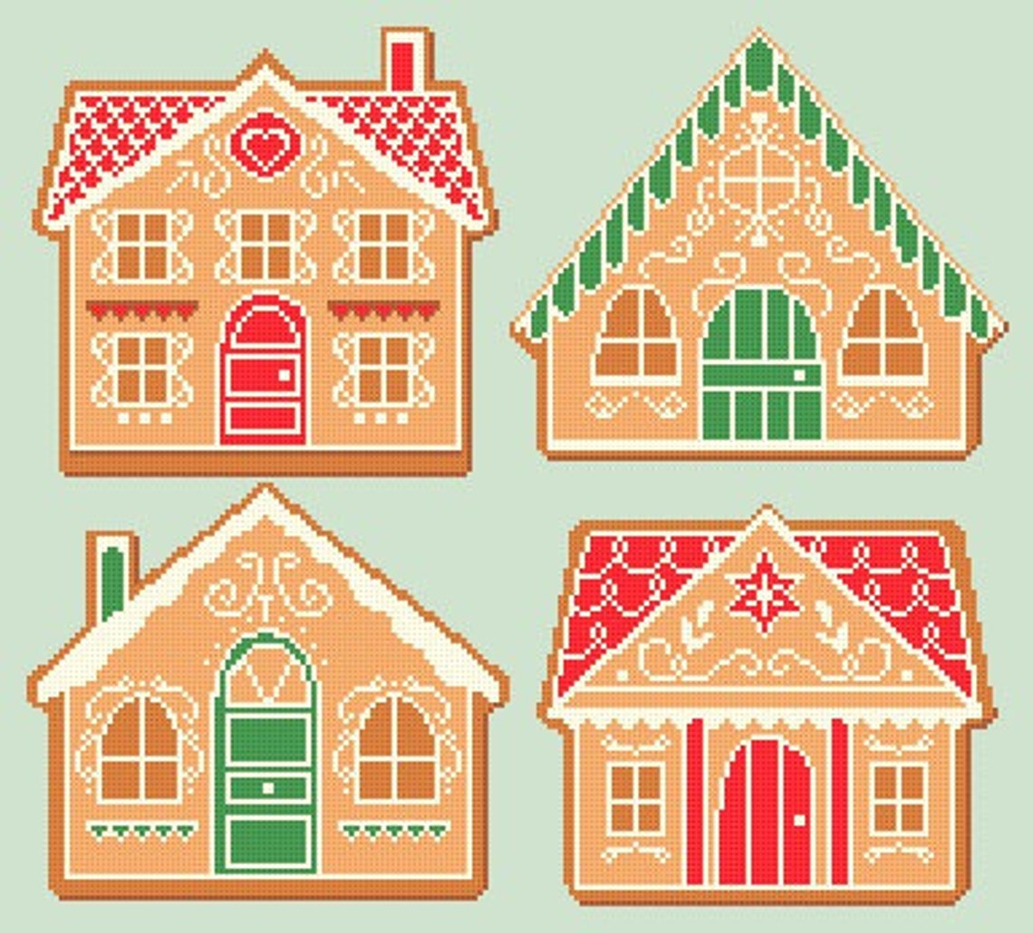 Gingerbread Houses Collection Cross Stitch Pattern PDF - Etsy
