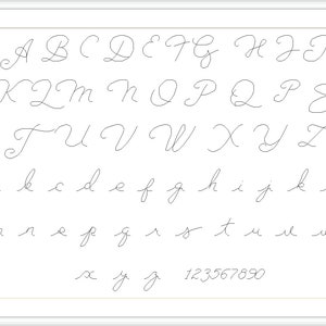 Set of 10 Cross Stitch Fonts and Numbers Pattern Backstitch Cursive ...