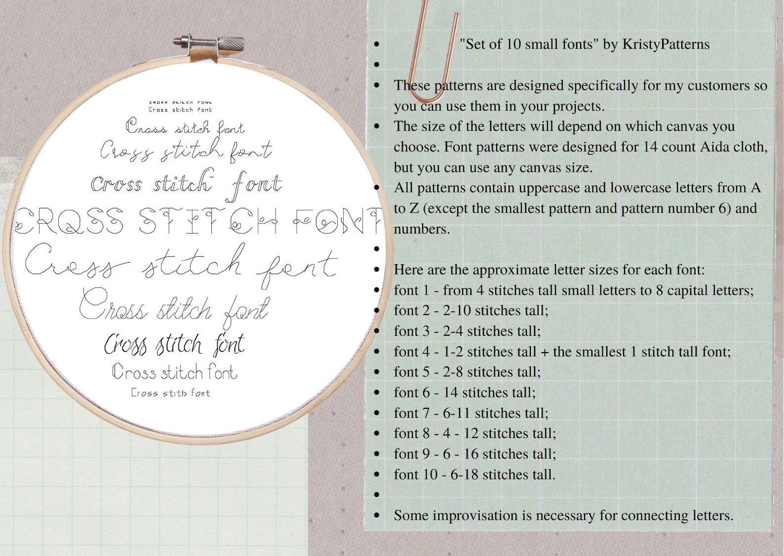 Set of 10 Cross Stitch Fonts and Numbers Pattern Backstitch - Etsy