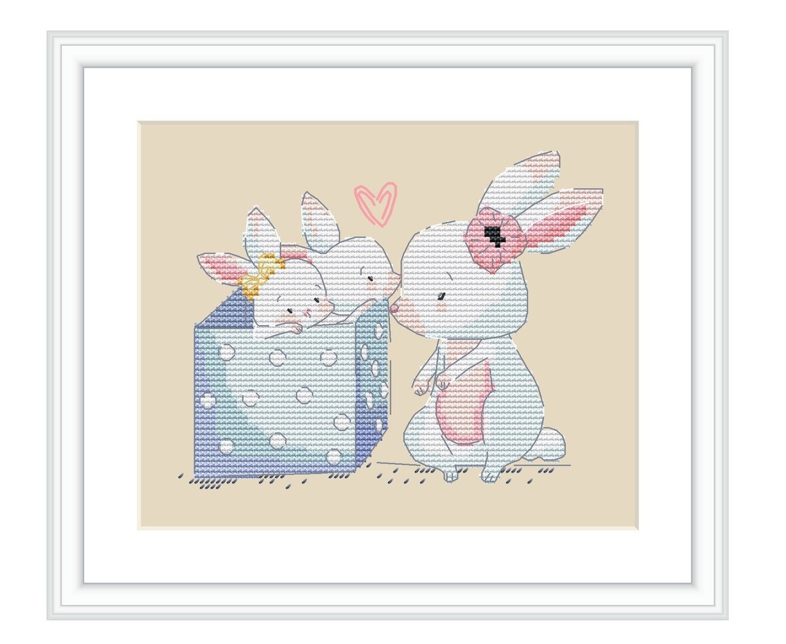 Bunny Cross Stitch Pattern Nursery Cross Stitch Cute Infant - Etsy