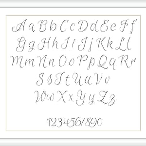 Set of 10 Cross Stitch Fonts and Numbers Pattern Backstitch Cursive ...