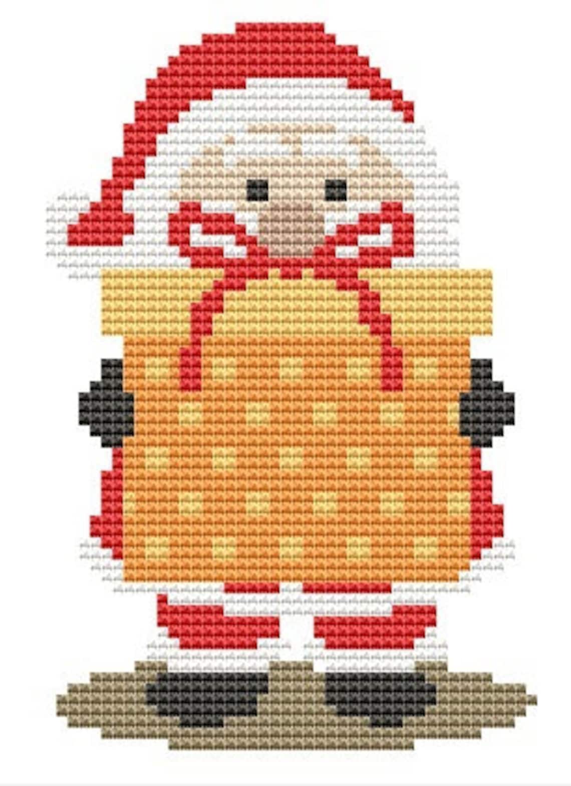 Christmas Set 7 Santa Claus Cross Stitch Pattern PDF Modern | Etsy