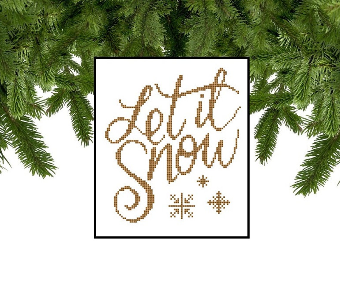 Let It Snow Cross Stitch Pattern Christmas Cross Stitch - Etsy