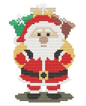 Christmas Set 7 Santa Claus Cross Stitch Pattern PDF Modern | Etsy