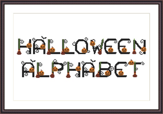 Halloween Cross Stitch Patterns Alphabet Cross Stitch - Etsy