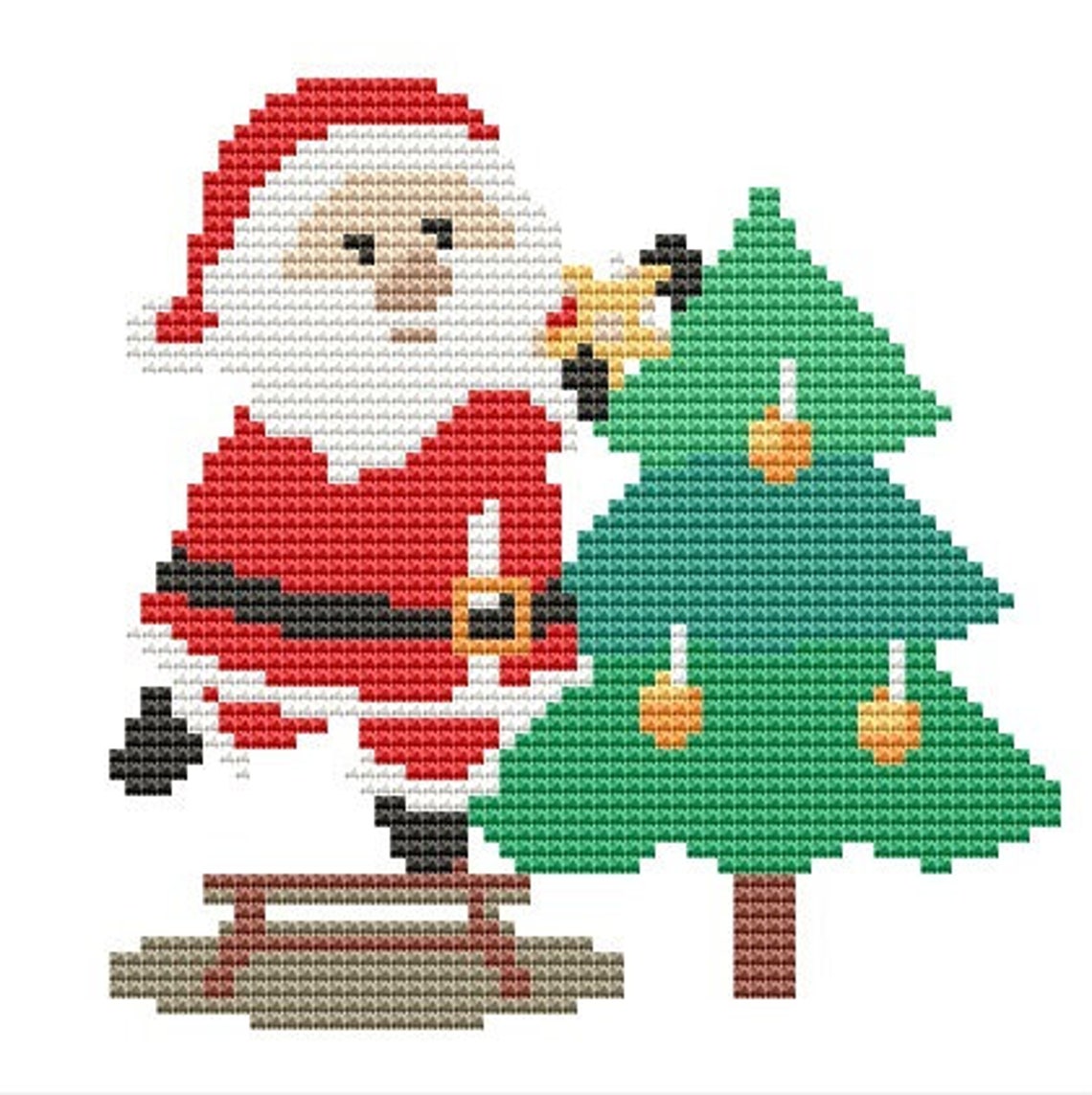 Christmas Set 7 Santa Claus Cross Stitch Pattern PDF Modern | Etsy