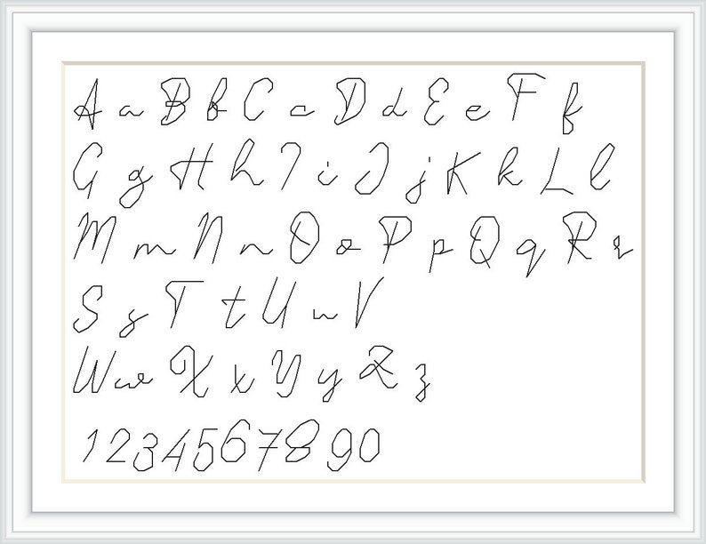 Set of 10 Cross Stitch Fonts and Numbers Pattern Backstitch - Etsy