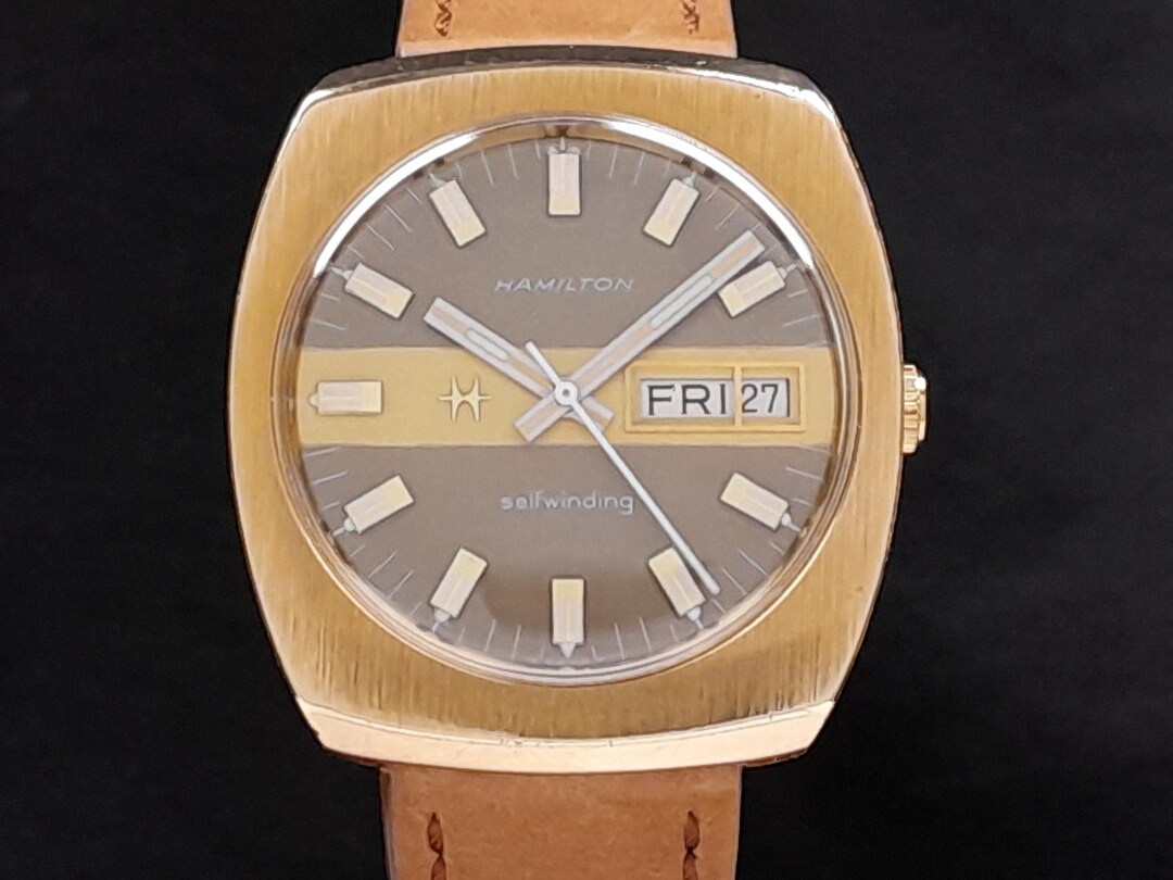 1972 Hamilton DAY 'N DATE 6006 Vintage Watch - 14k Gold Electroplated ...