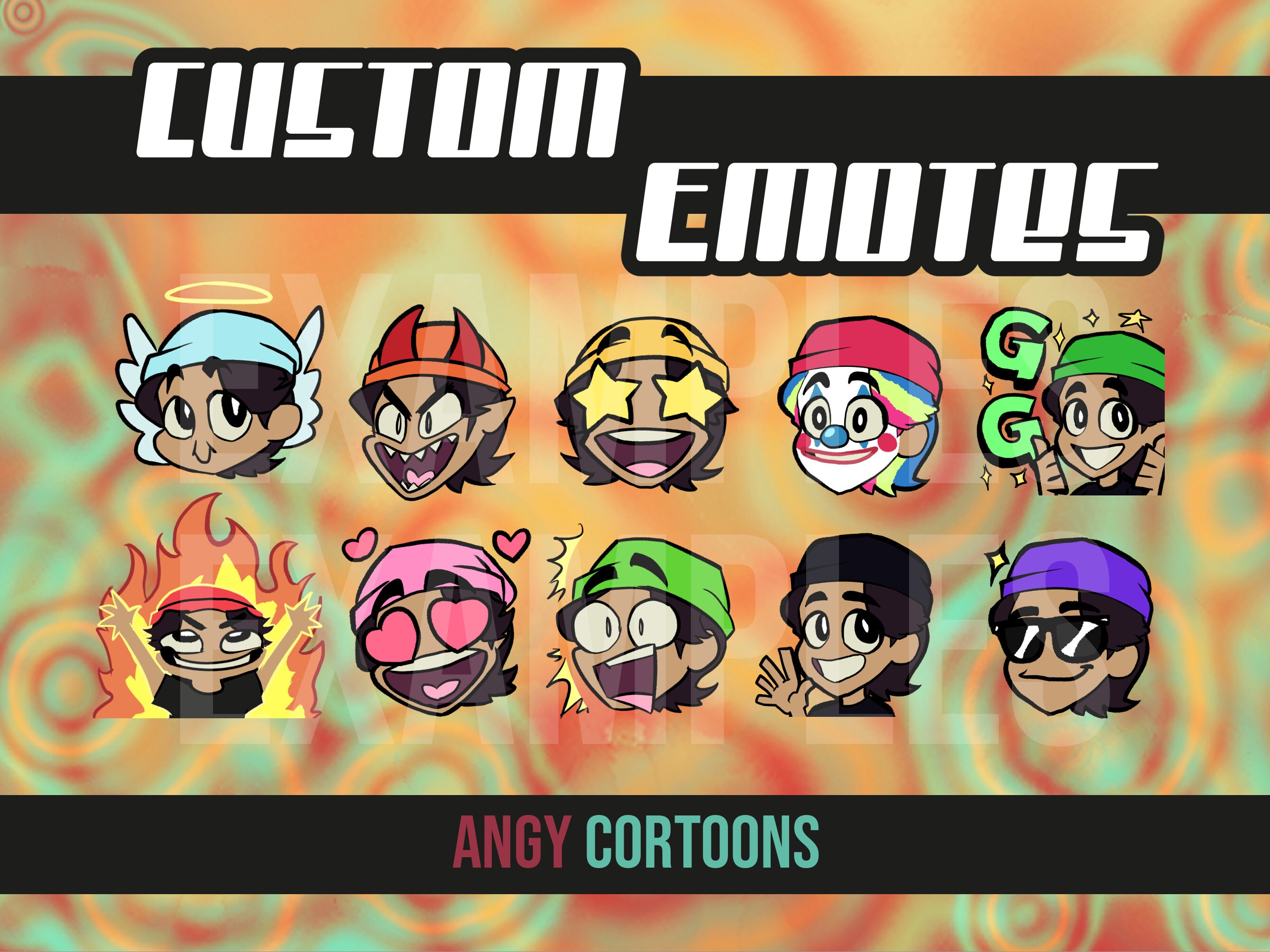 Custom Emotes Cartoon Style for Twitch or Discord - Etsy