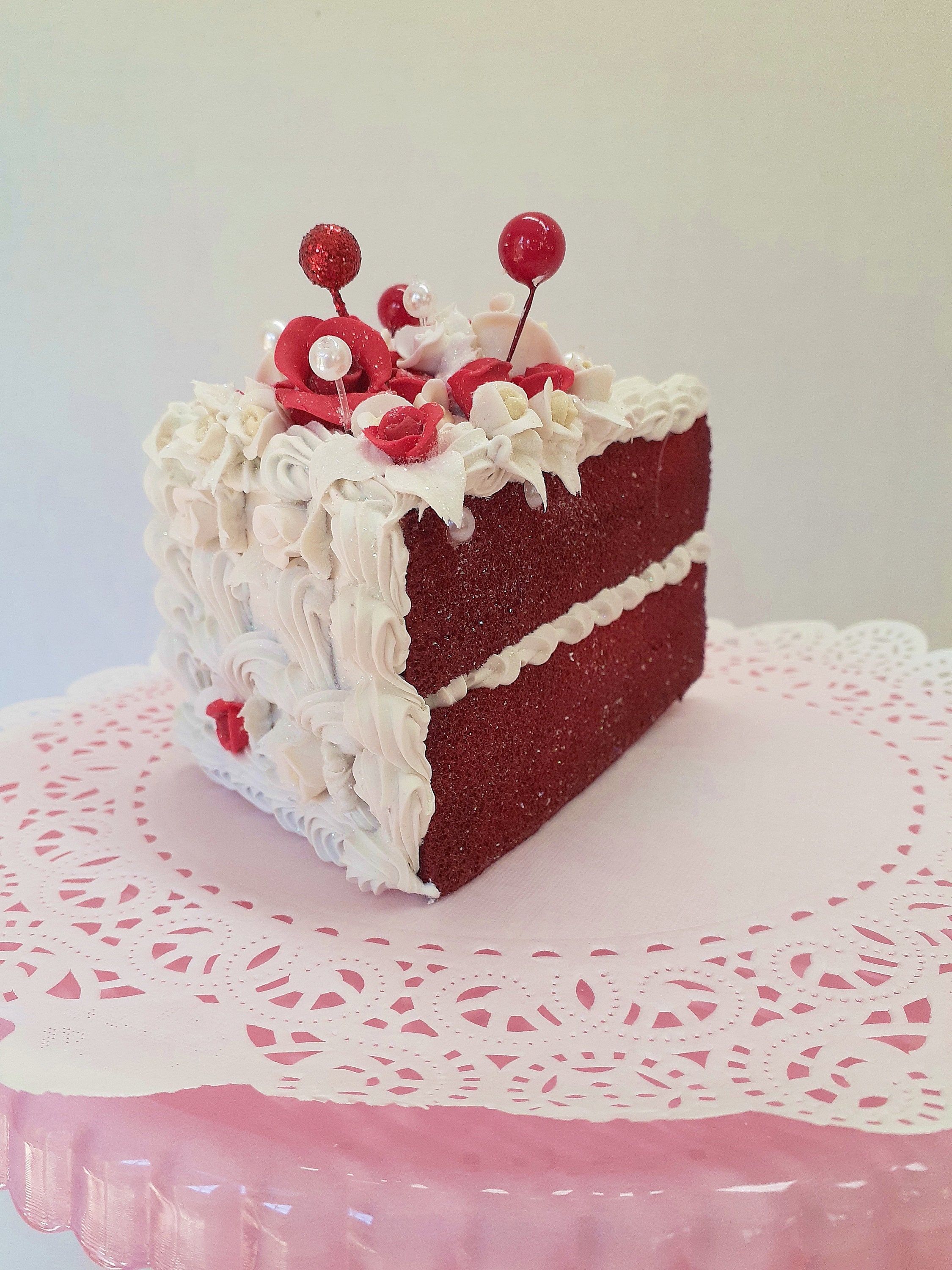 Red Velvet Fake Cake Slice - Etsy
