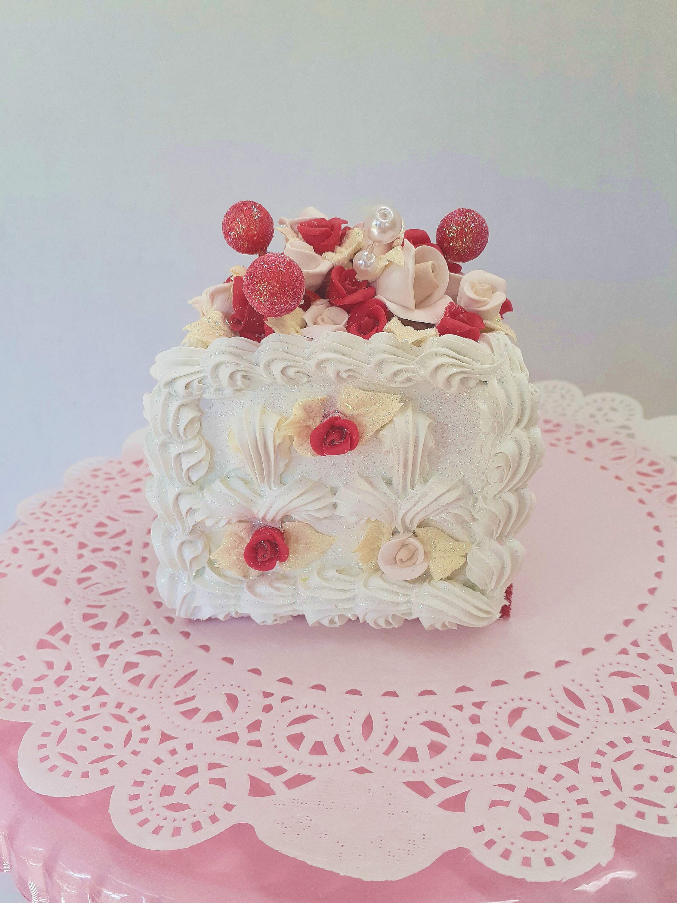 Red velvet fake cake slice | Etsy