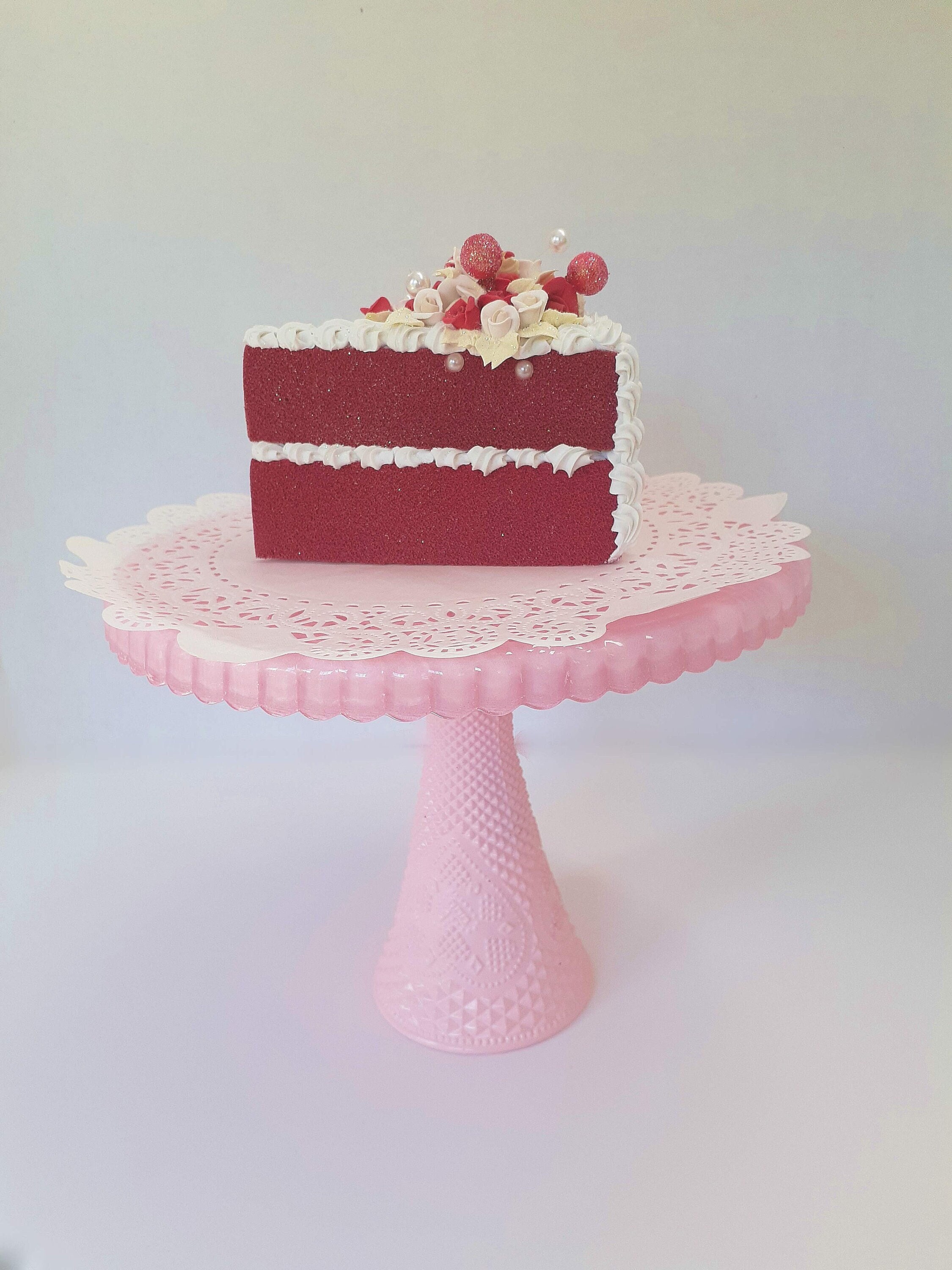 Red velvet fake cake slice | Etsy