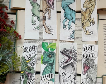 Dinosaur Bookmark Coloring | Etsy