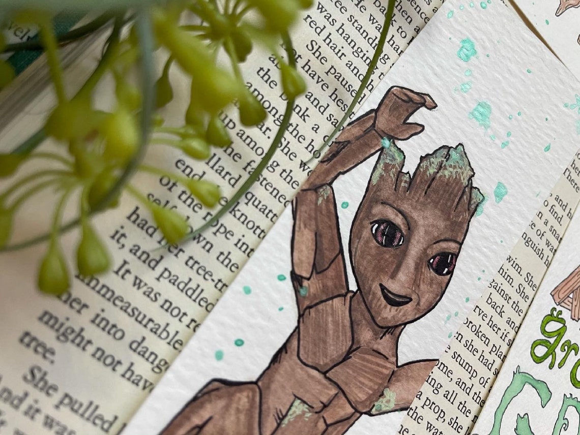 Groot Watercolor Bookmark | Etsy