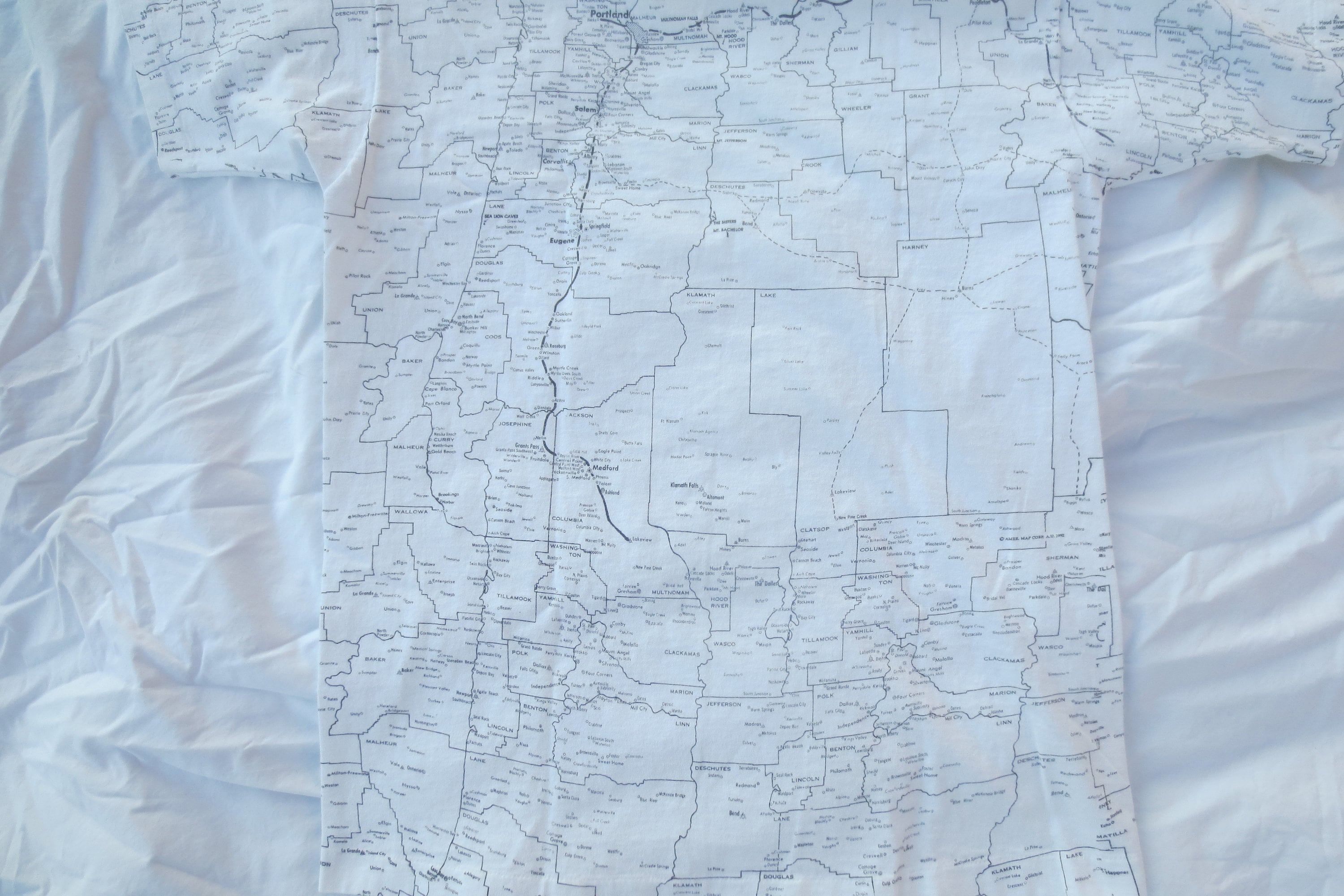 Vintage Fruit of Loom Oregon Map All Over Print T-shirt - Etsy