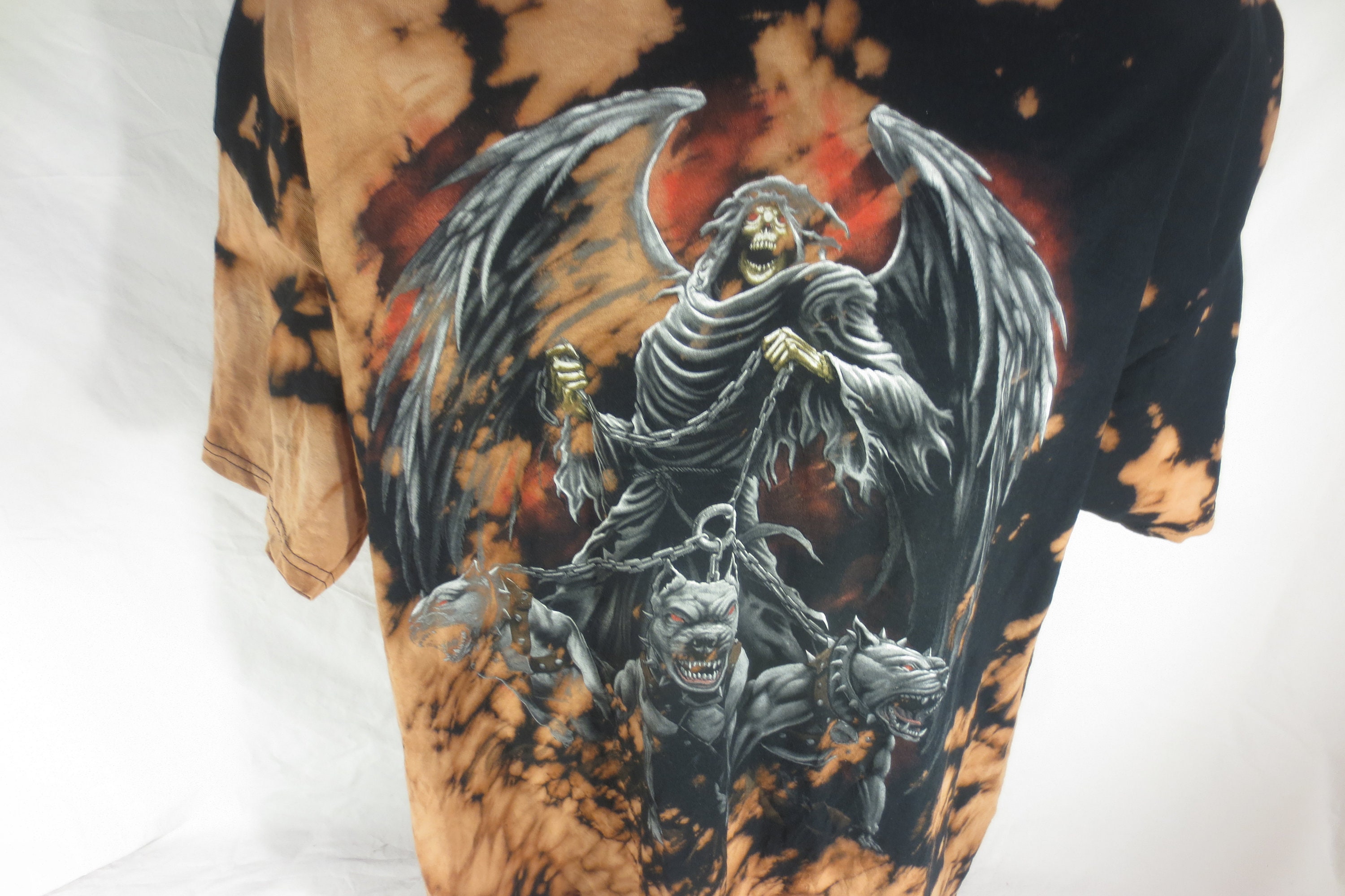 Acid Wash -fruit of Loom - Grim Reaper T-shirt - Size 2X - Etsy