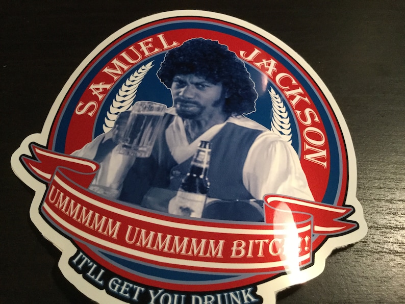 Samuel Jackson Beer Sticker | Etsy
