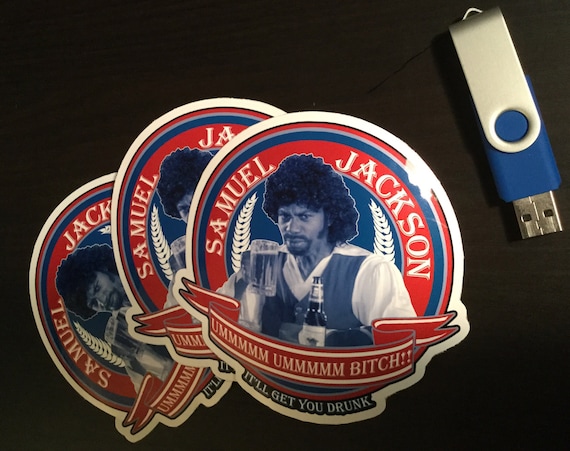 Samuel Jackson Beer Sticker | Etsy