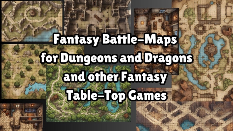 Fantasy Table Top Battle Maps for All of Your Needs Bundle of Various ...