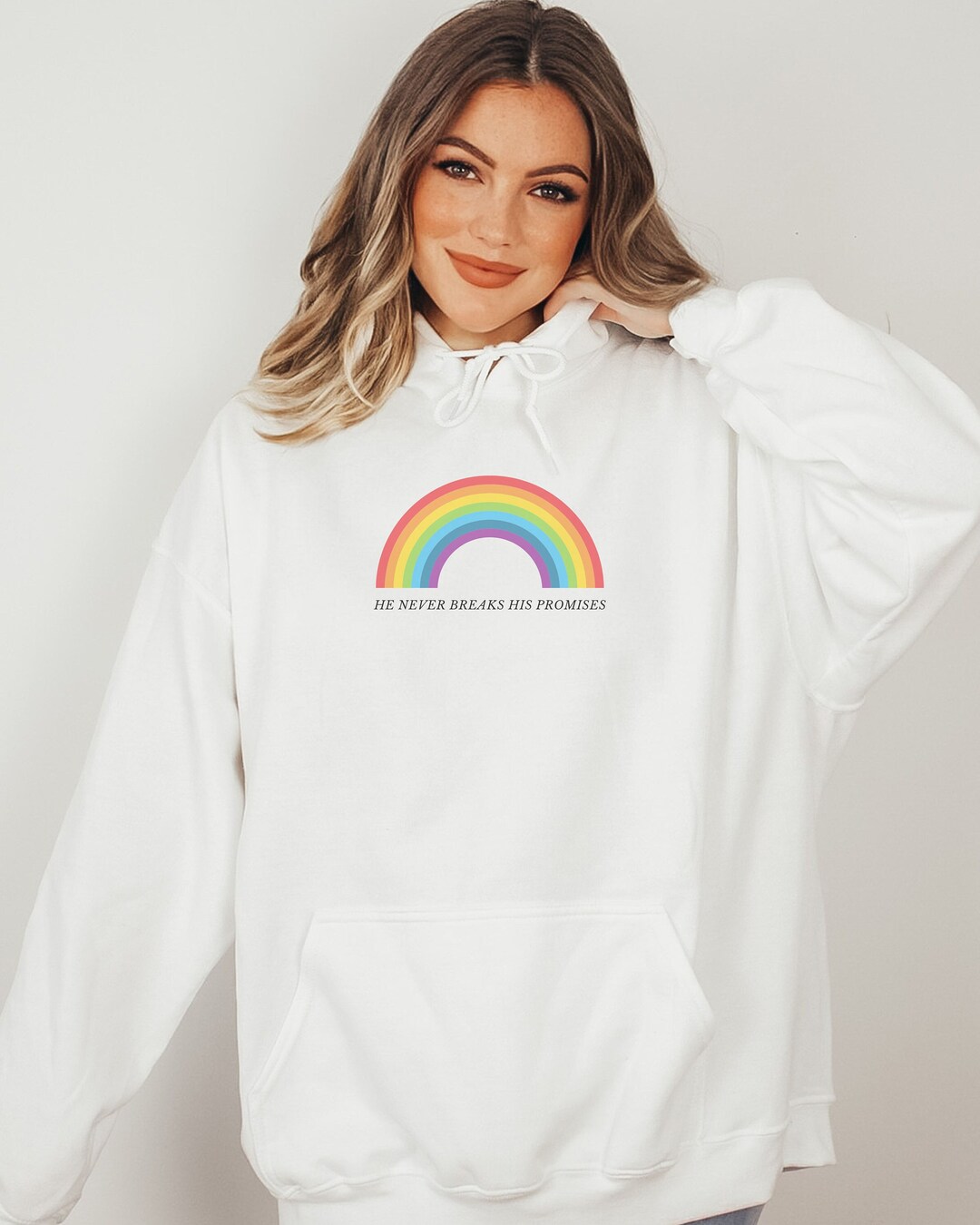 Rainbow Hoodie, Christian Hoodie Trendy, Jesus Sweatshirt, Christian ...