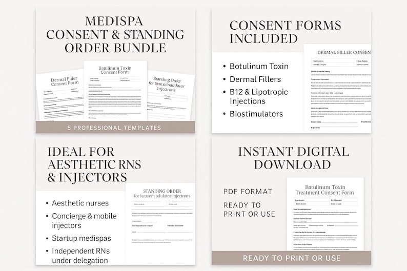 Medispa Consent Forms & RN Standing Order Bundle (PDF) - Etsy