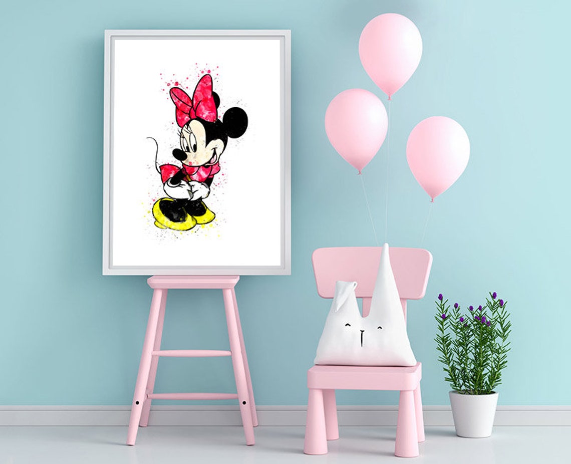 Minnie Mouse Poster Mini Mouse Print Disney Poster Minnie | Etsy