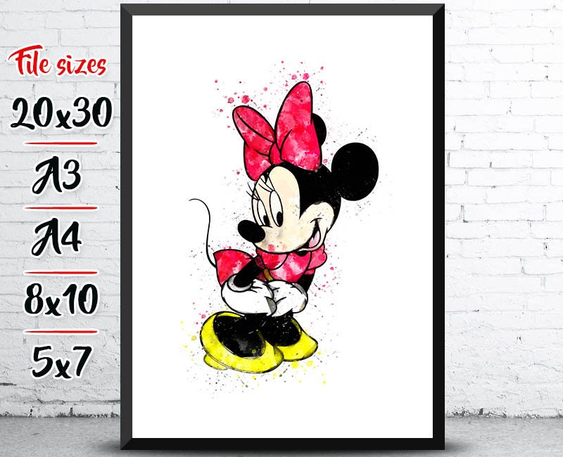Minnie Mouse Poster Mini Mouse Print Disney Poster Minnie | Etsy