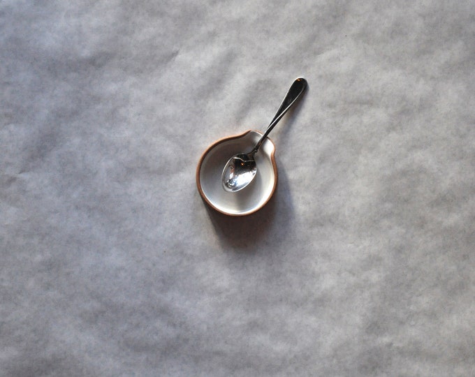 Small Spoon Rest in Modern Satin Black Glaze, Pottery Dish for Your ...