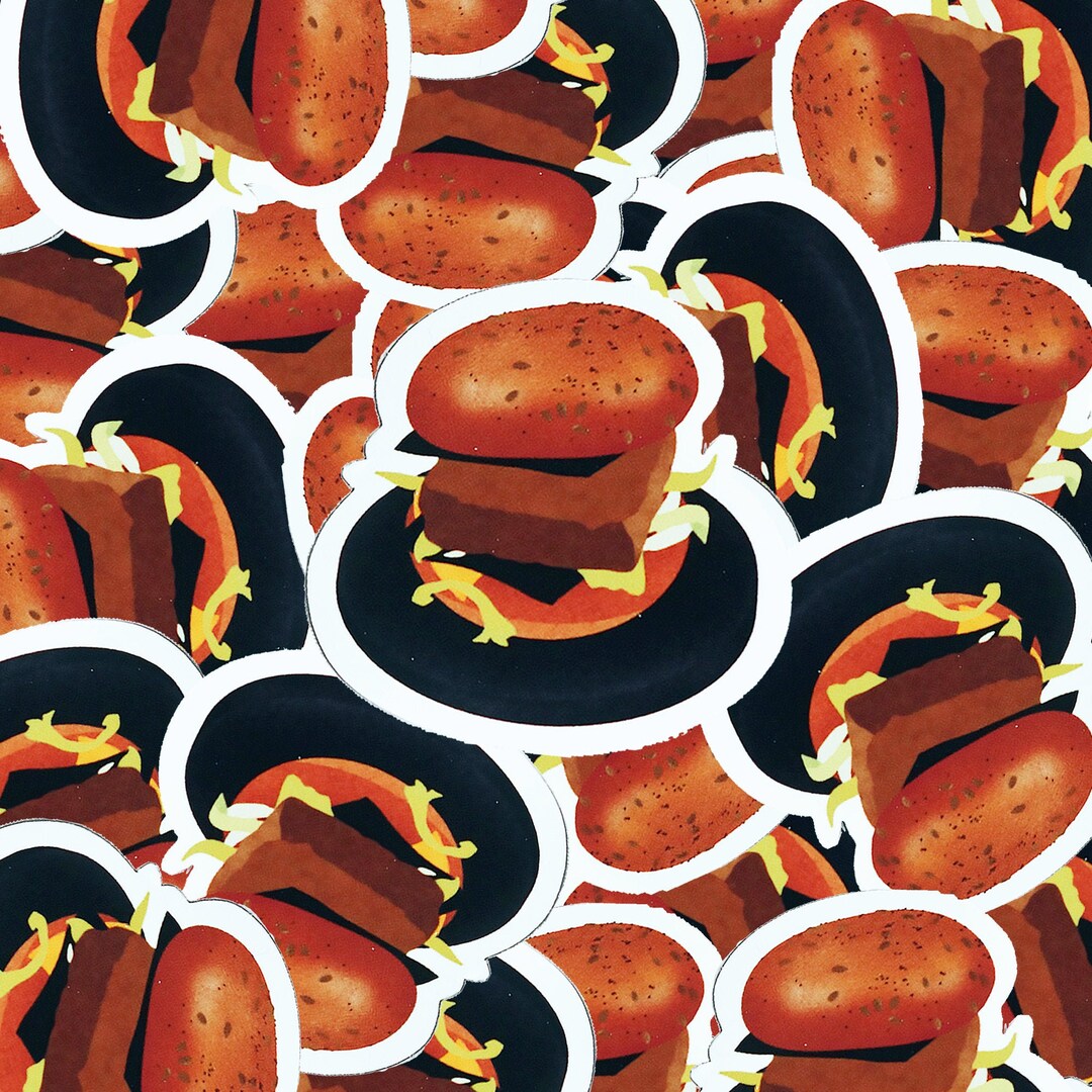 Burger Vinyl Sticker | Die Cut | Vegan | Weatherproof | Durable ...
