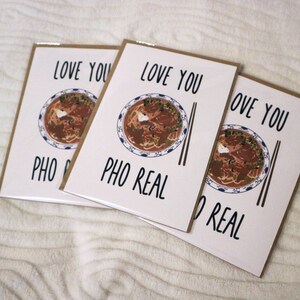 Love You Pho Real Greeting Card and Sticker Set Handmade - Etsy Canada