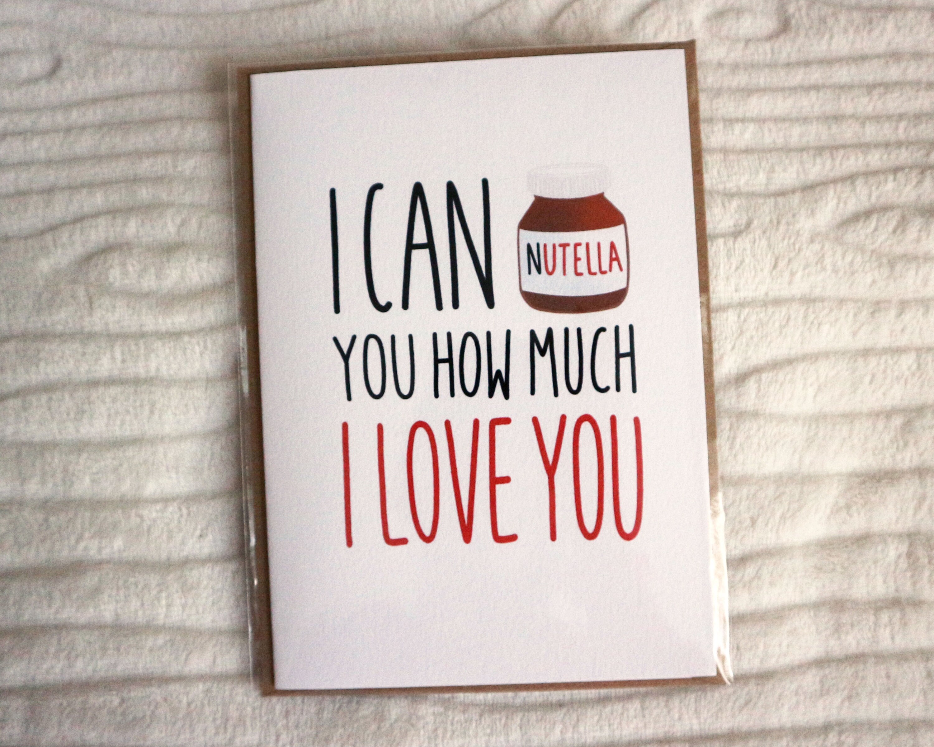 Nutella Love Pun Greeting Card: Funny Foodie Gift - Etsy