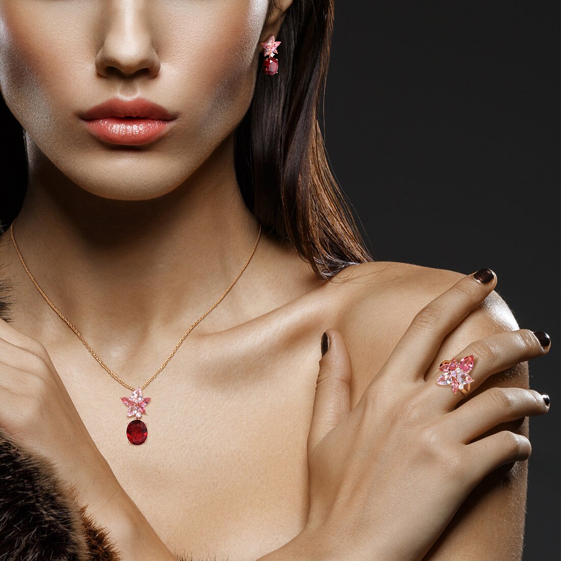 SANTUZZA Handmade Pink & Red Pierce Dangling Earring 925 - Etsy