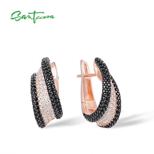 SANTUZZA Handmade Black & White Bold Stylish 925 Sterling - Etsy